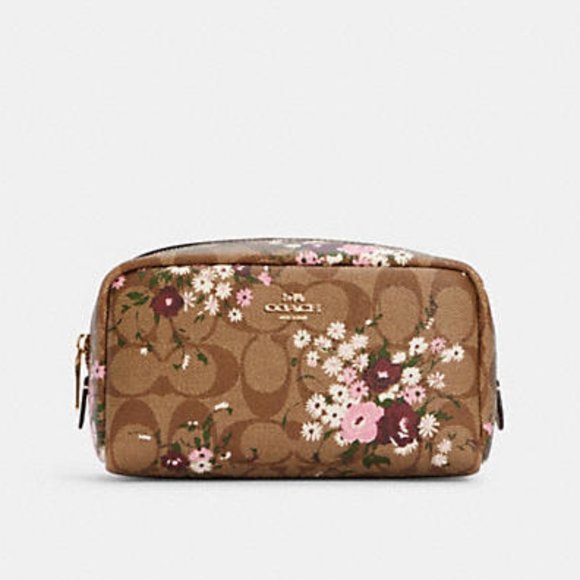 Coach | Bags | New Coach Boxy Cosmetic Case In Signature Canvas With ...